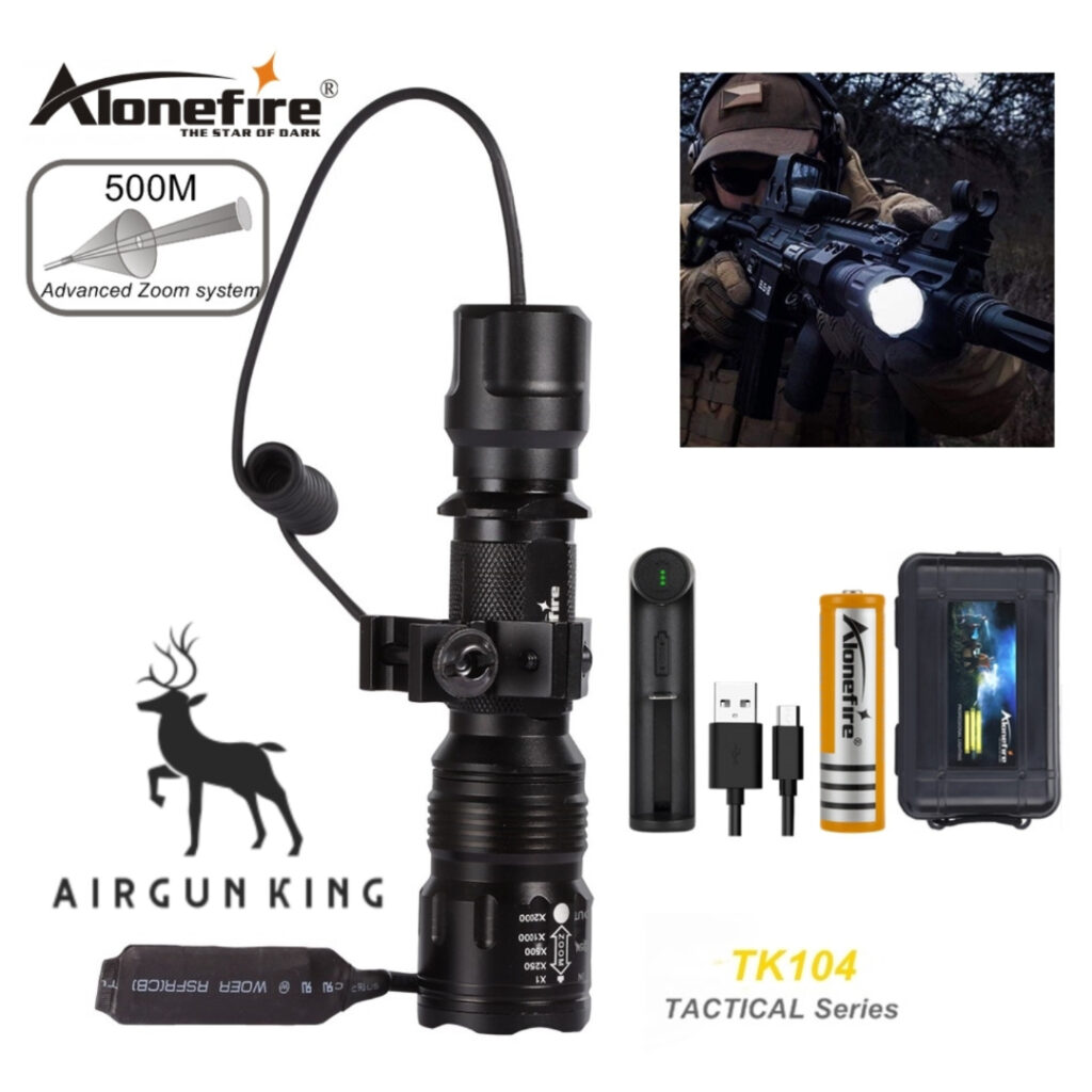 Buy Amazing Alonefire TK104 XM-L2 LED Zoom Tactical Flashlight - Airgun ...